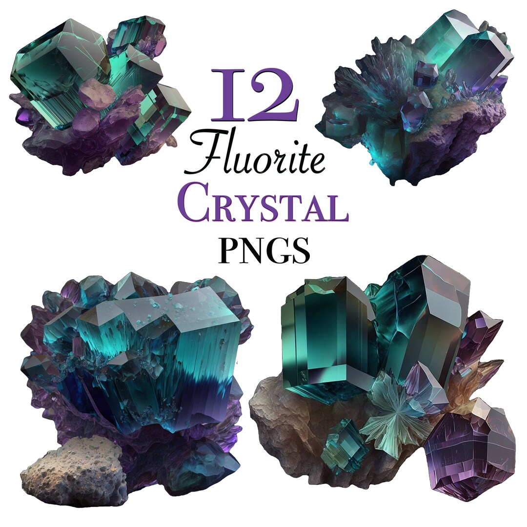 Fluorite Crystal Clipart PNG Files for Instant Download - Etsy