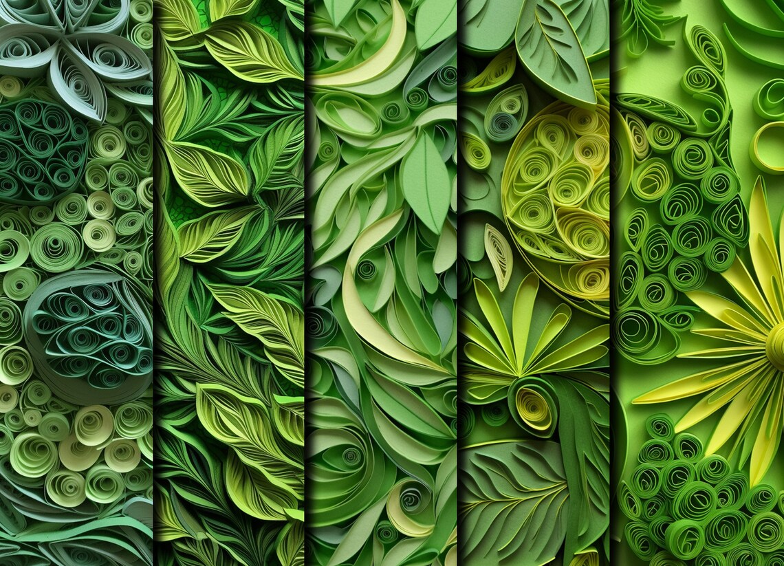 Greenery and Foliage Digital Paper Bundle, 20 Greenery Digital Paper ...