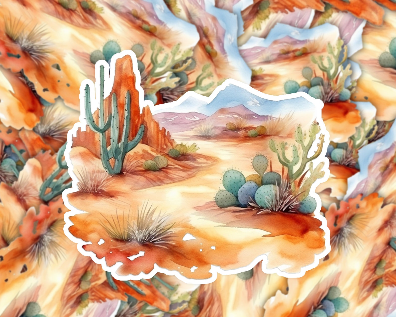 Watercolor Desert Landscape Clipart Files for Instant Download ...