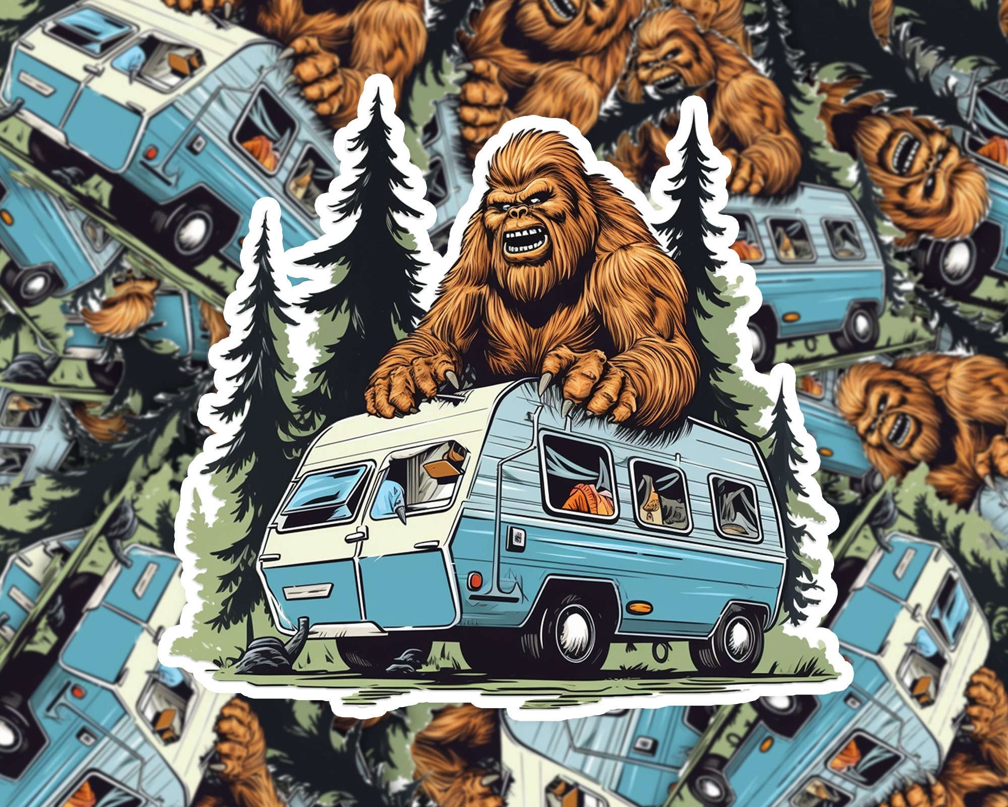 Bigfoot Clipart Files for Download, 12 Camping Bigfoot PNG Designs for ...