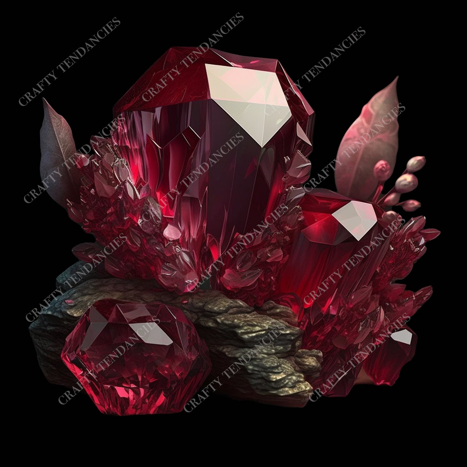 Ruby Crystal Clipart PNG Files for Instant Download Realistic Ruby ...