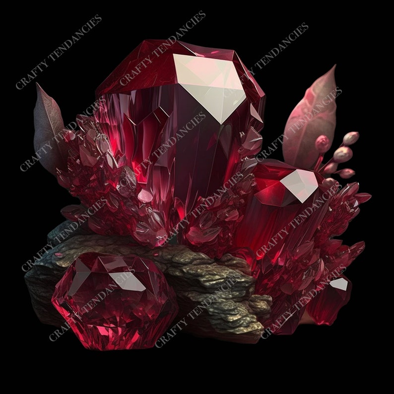 Ruby Crystal Clipart PNG Files for Instant Download Realistic Ruby ...