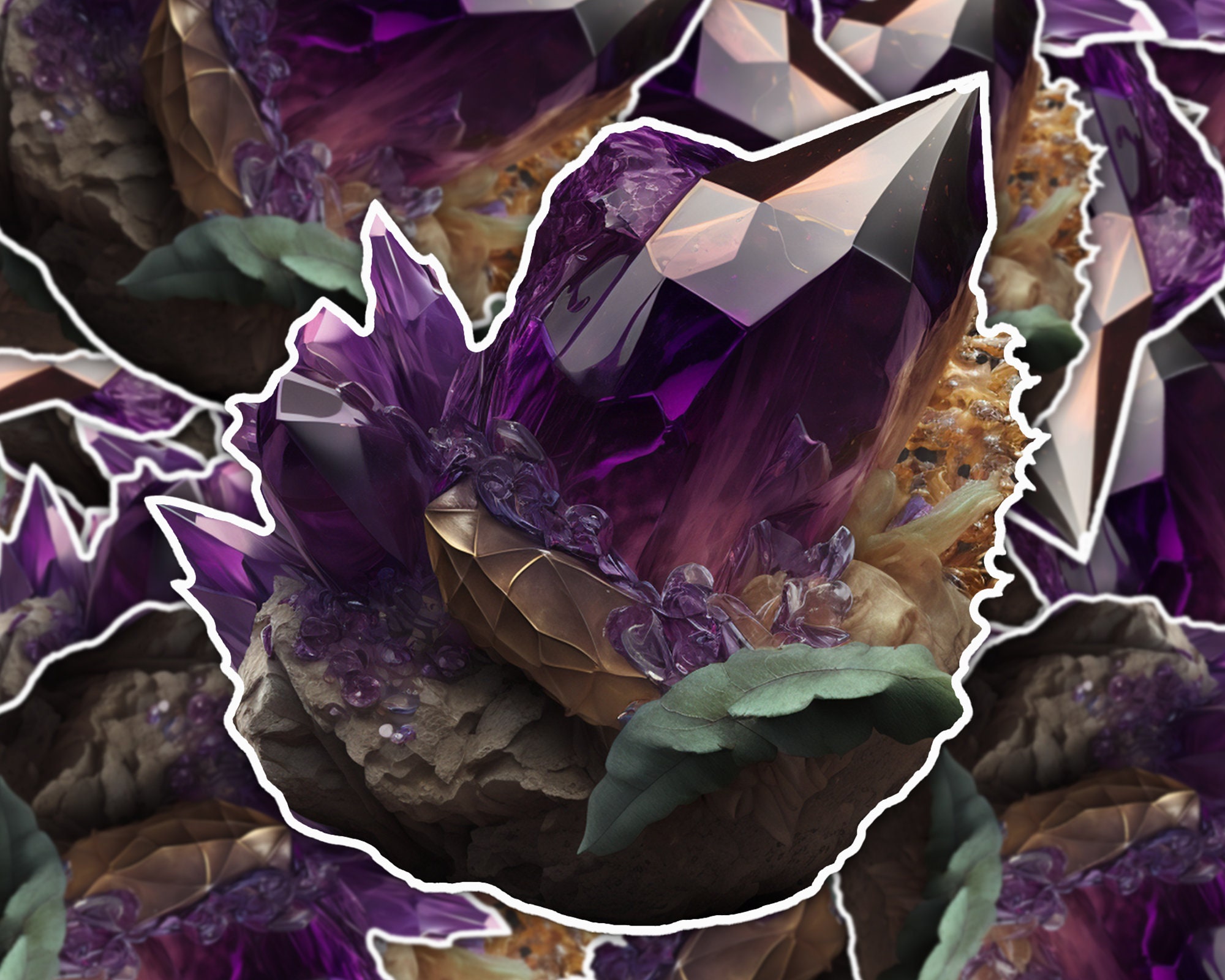 Amethyst Crystal Clipart PNG Files for Instant Download Realistic ...