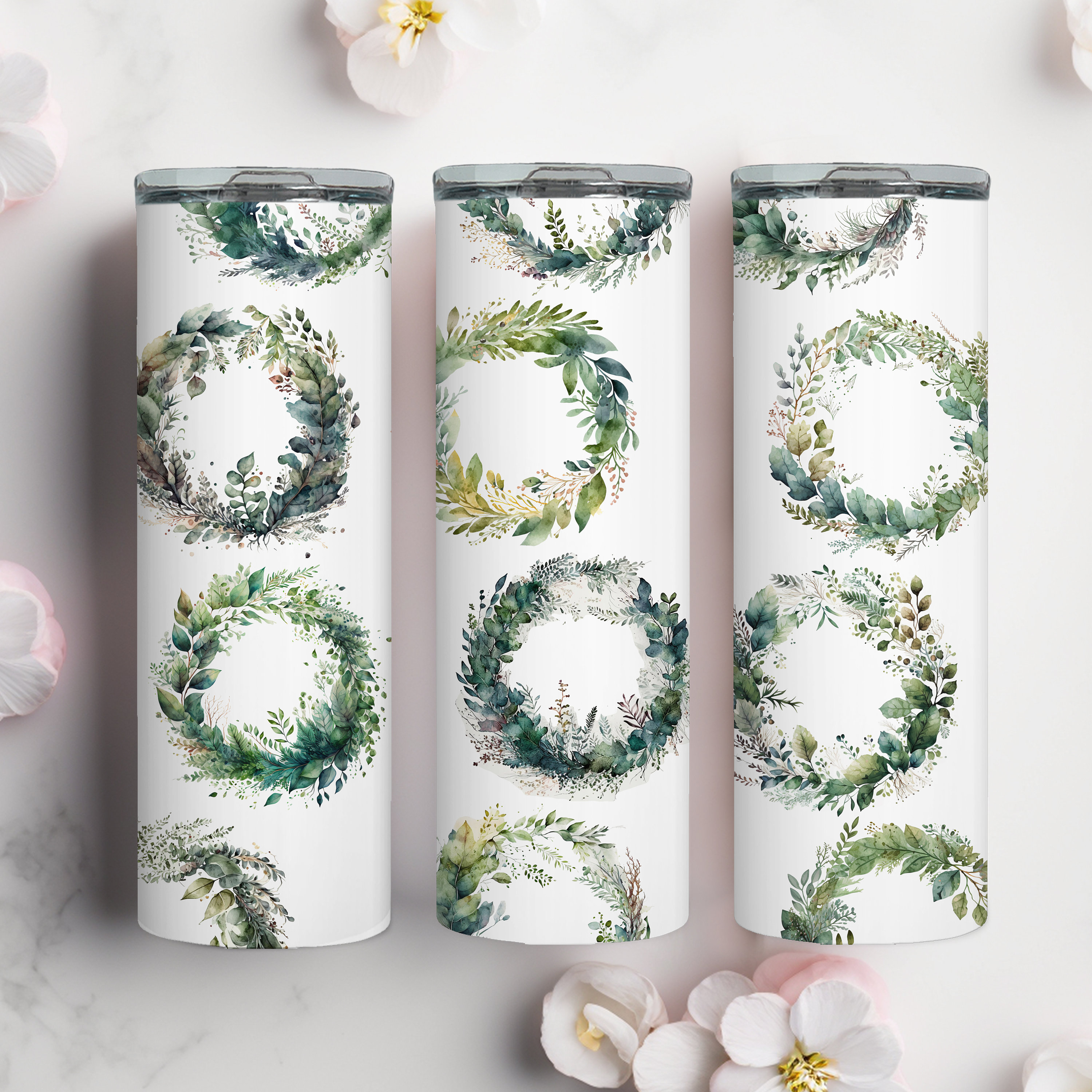 Watercolor Greenery Wreath Clipart Files for Instant Download ...