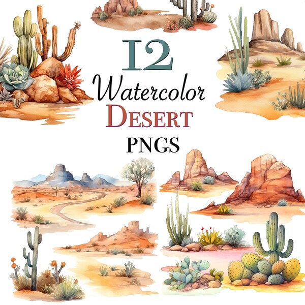 Desert Watercolor Svg - Etsy