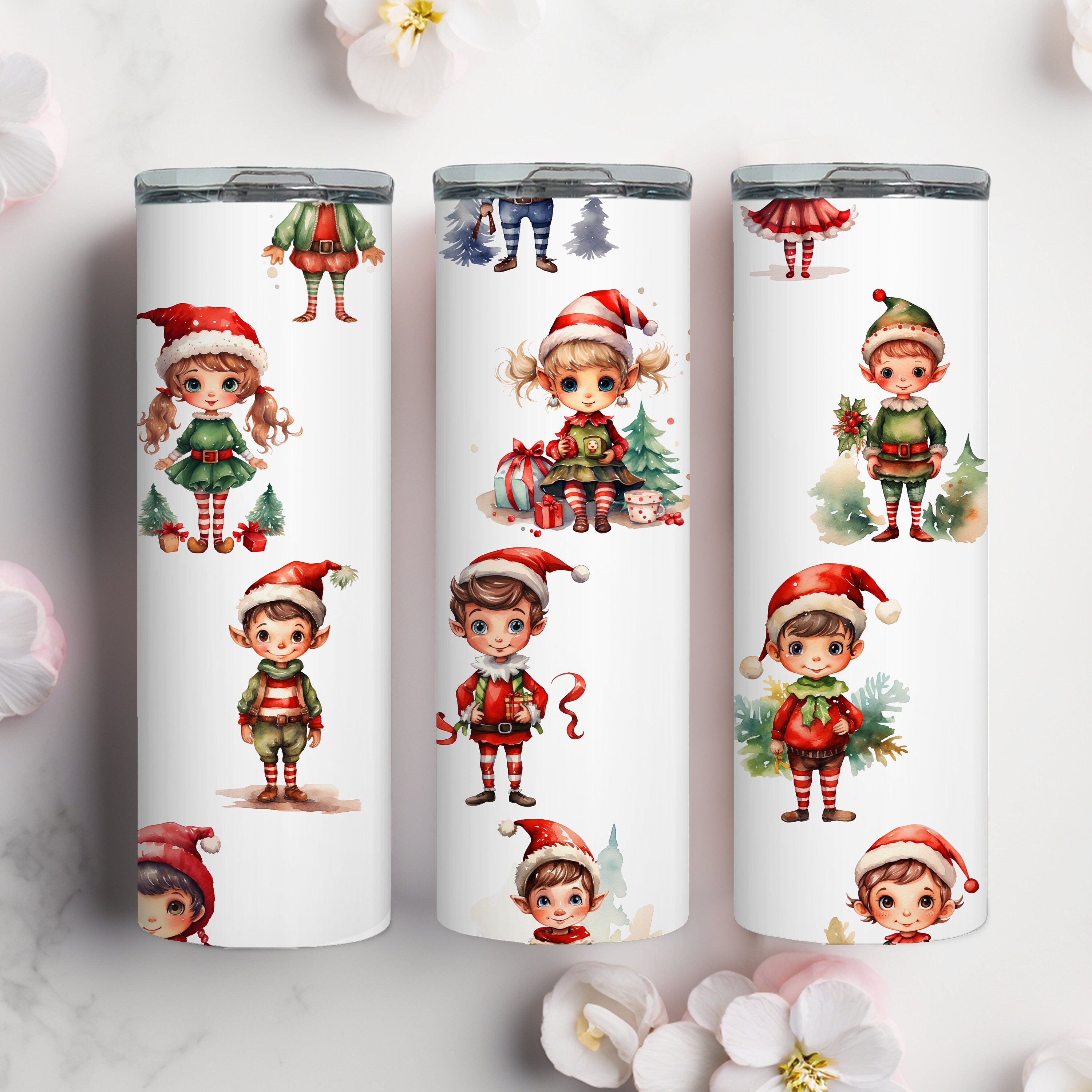 Watercolor Christmas Elf Clipart PNG Files for Instant Download, 12 ...