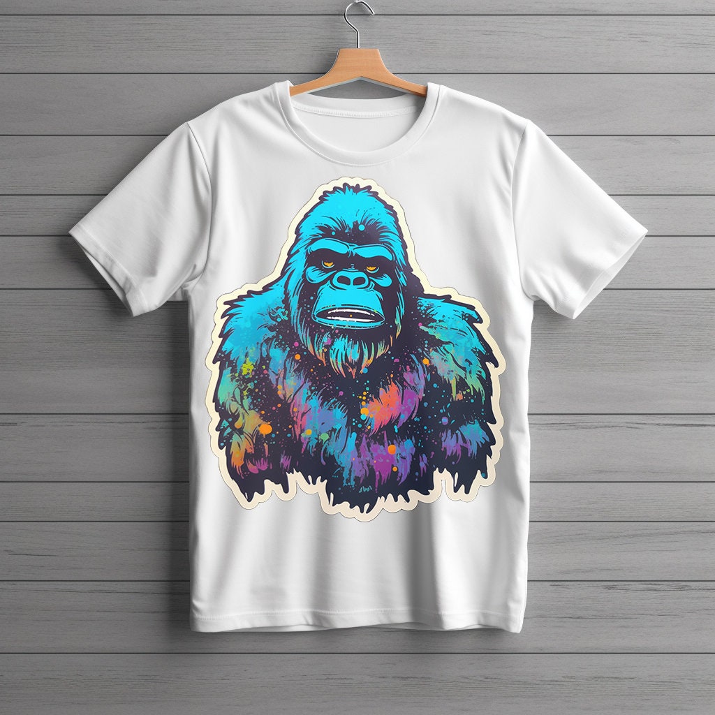 Bigfoot Clipart Sticker Designs, 12 Colorful Bigfoot PNG Designs for ...