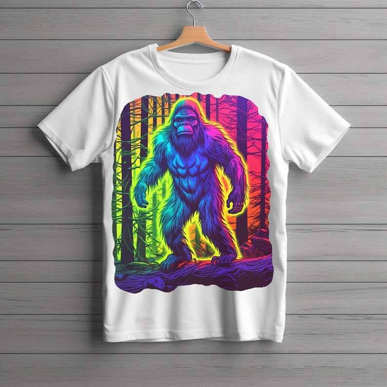 Bigfoot Clipart Files for Download, 12 Neon Bigfoot PNG Designs for ...