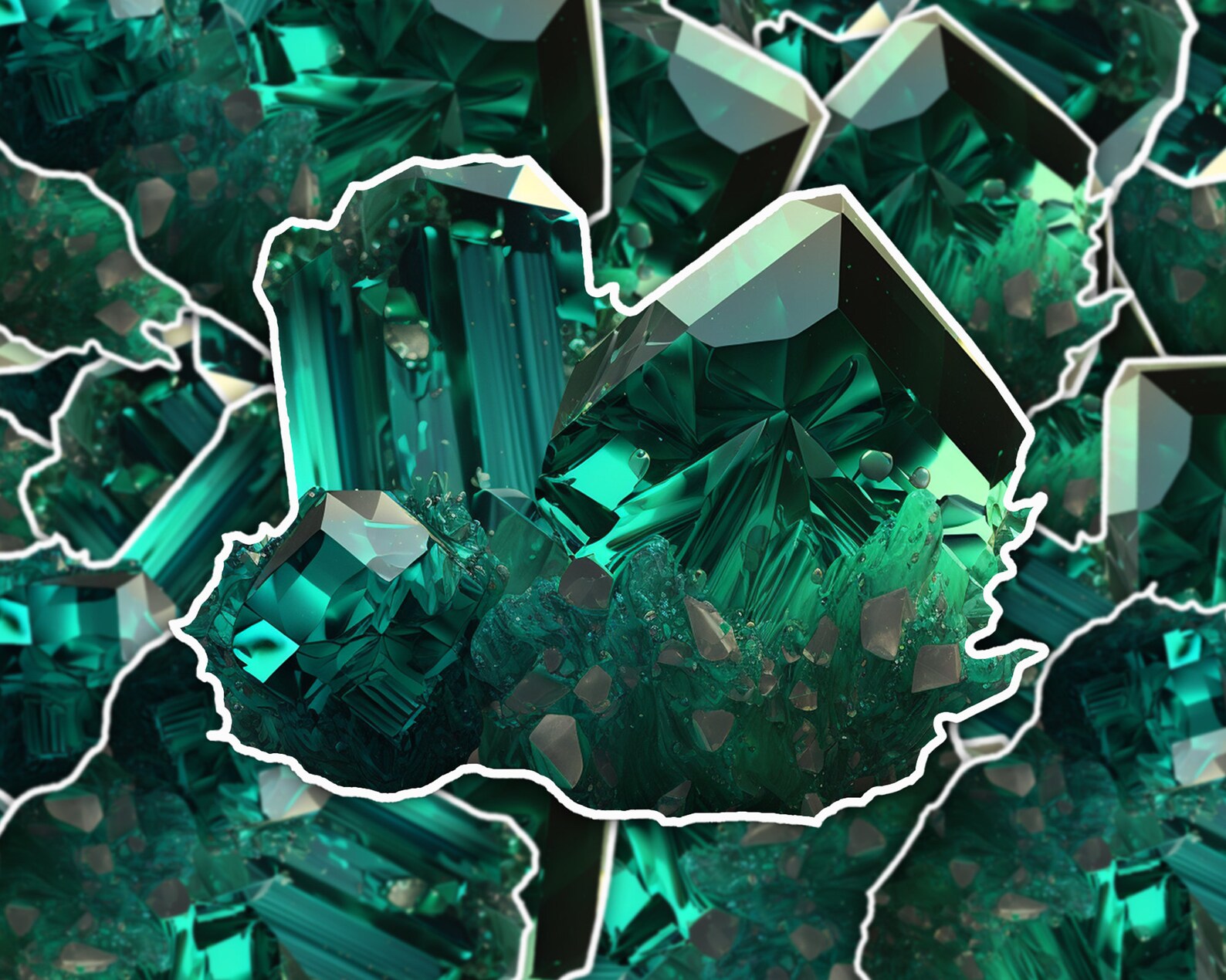 Emerald Crystal Clipart PNG Files for Instant Download Realistic ...