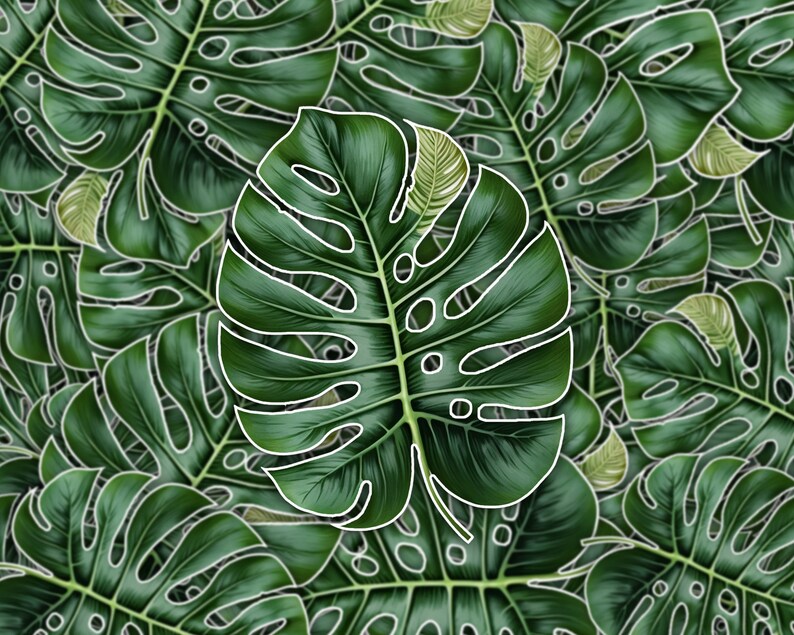 Monstera House Plant Clipart PNG Files for Instant Download Realistic ...