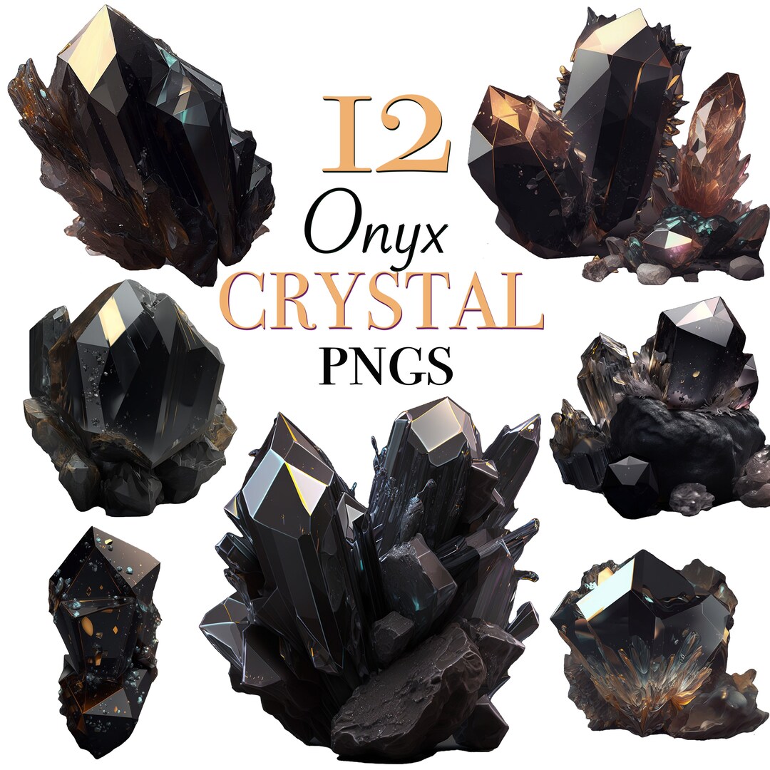 Onyx Crystal Clipart PNG Files for Instant Download Realistic Onyx ...