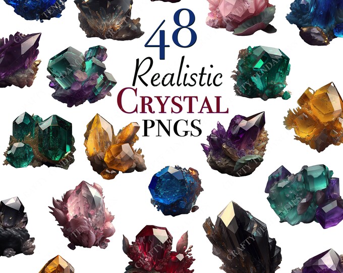 Gemstone Clipart Bundle | 10 JPG | Crystals Clip Art Gems Quartz ...