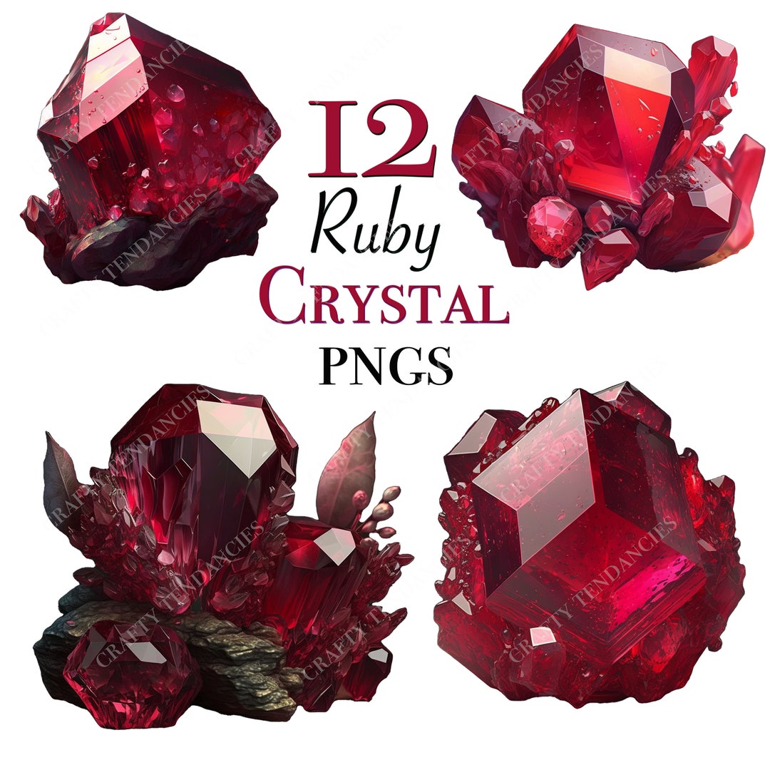 Ruby Crystal Clipart PNG Files for Instant Download Realistic Ruby ...