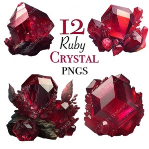 Ruby Crystal Clipart PNG Files for Instant Download Realistic Ruby ...