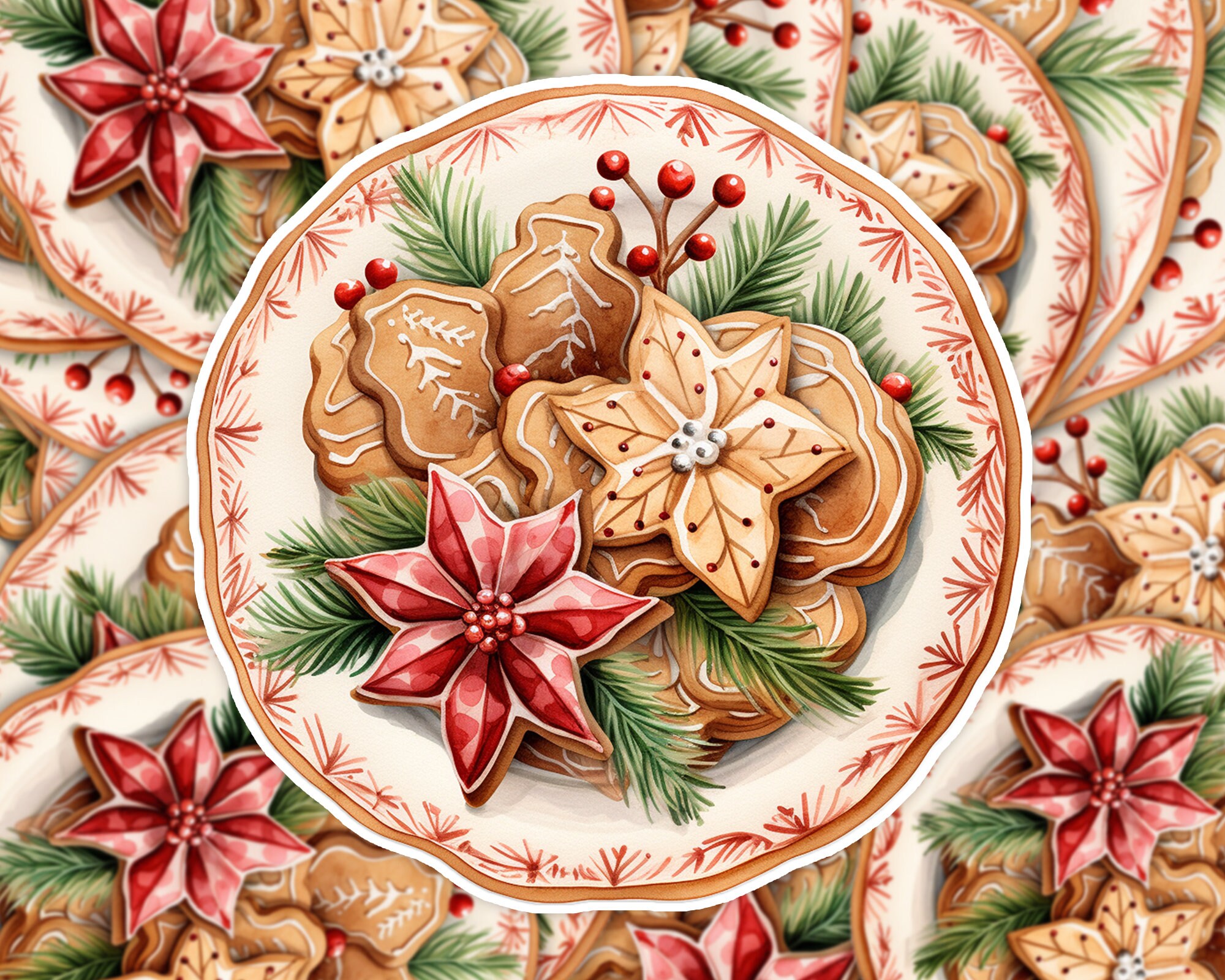 Christmas Cookie Clipart Files for Instant Download, Holiday Cookie PNG ...