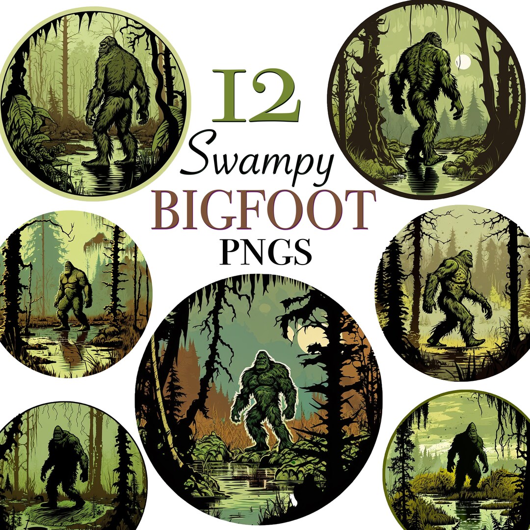 Bigfoot Clipart Files for Instant Download, 12 Bigfoot PNG Files for ...