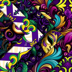Mardi Gras Digital Paper Bundle, 20 Seamless Mardi Gras Digital Paper ...