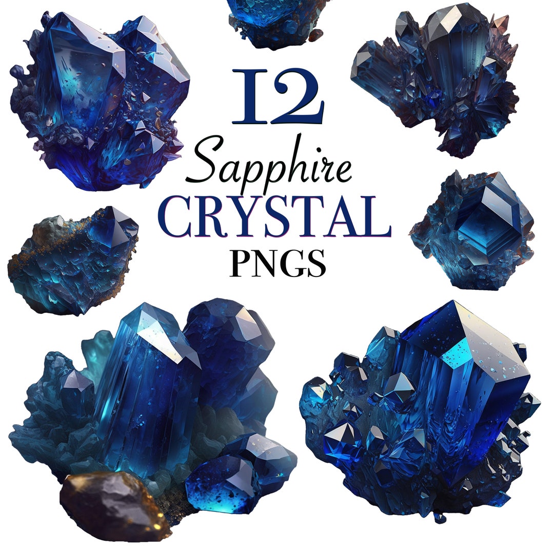 Sapphire Crystal Clipart PNG Files for Instant Download Realistic ...
