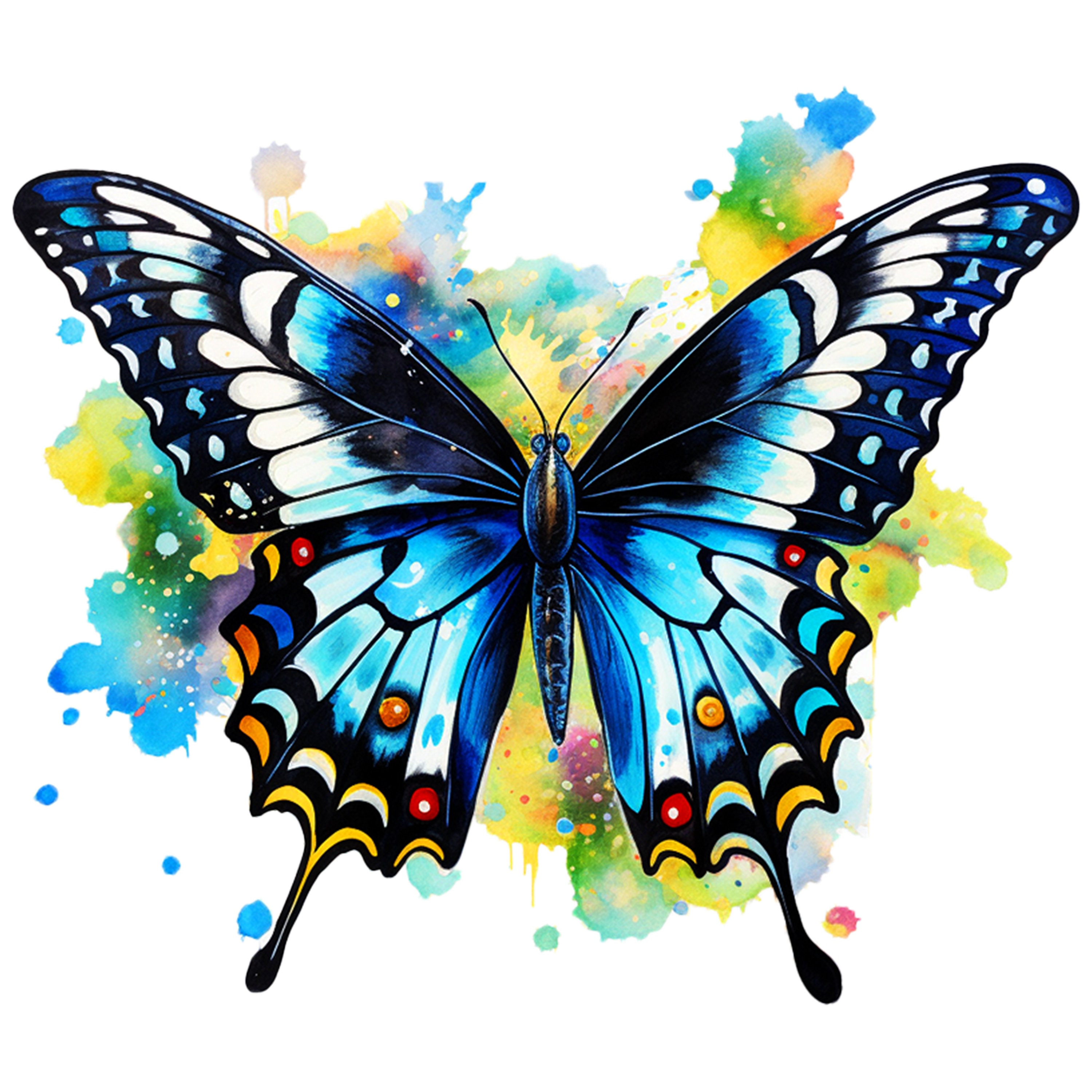 Watercolor Butterfly Clipart PNG Files for Instant Download, 12 Monarch ...
