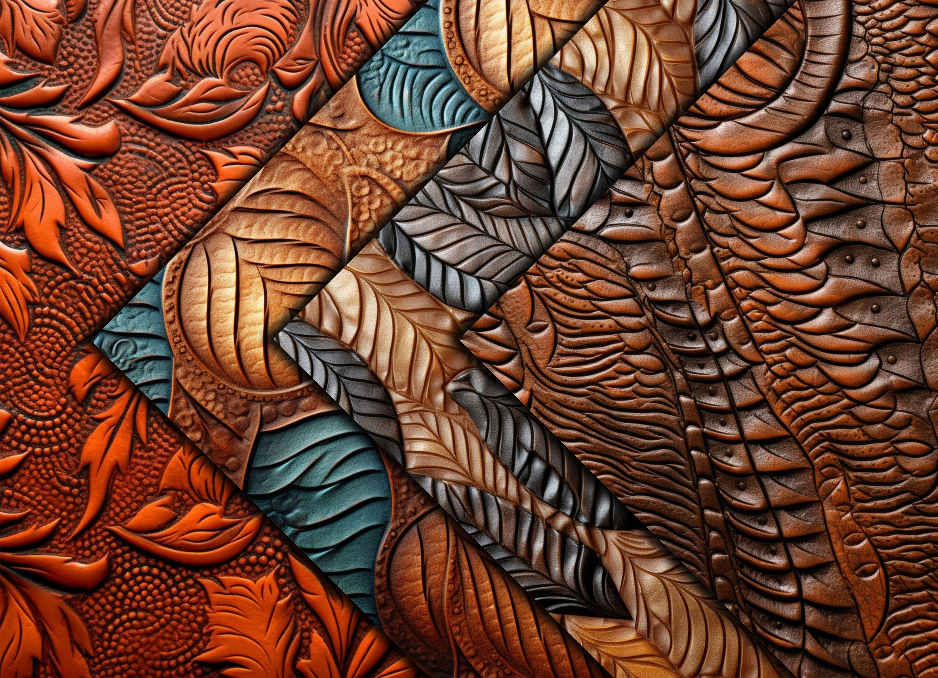 Embossed Leather Digital Paper Bundle, 20 Textured Leather Digital ...