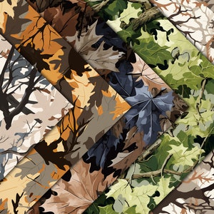 Camouflage Digital Paper Bundle, 20 Seamless Forest Camo Digital Paper ...
