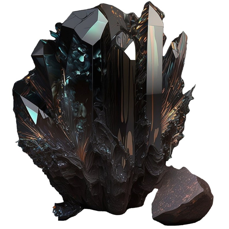 Obsidian Crystal Clipart PNG Files for Instant Download Realistic ...