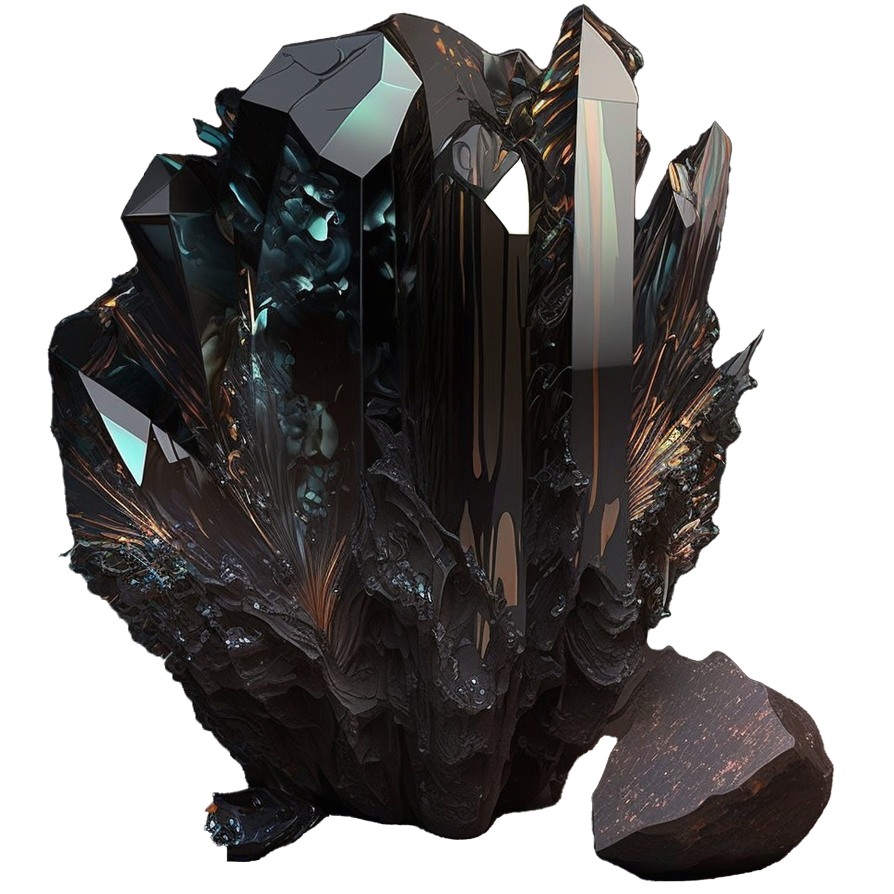 Obsidian Crystal Clipart PNG Files for Instant Download Realistic ...