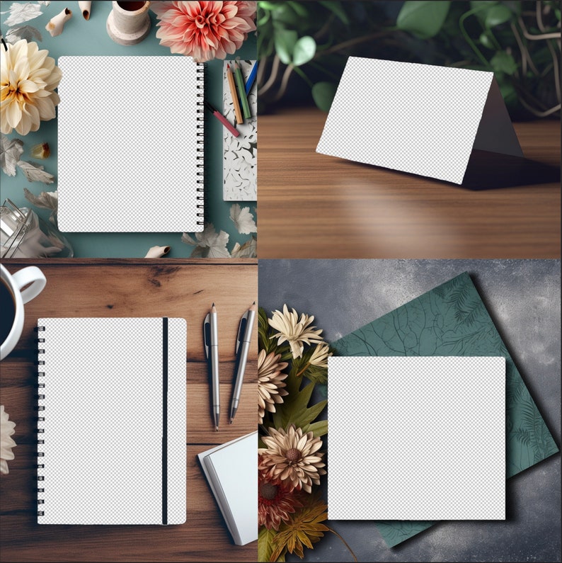 10 Digital Paper Mockup Scenes in PNG Format, Digital Paper and Design ...