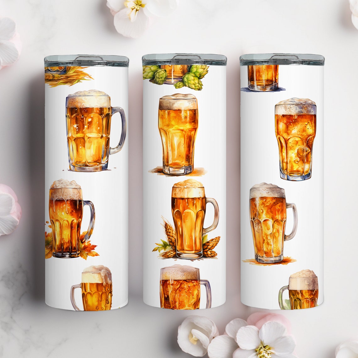 Watercolor Beer Clipart PNG Files for Instant Download, 12 Seasonal ...