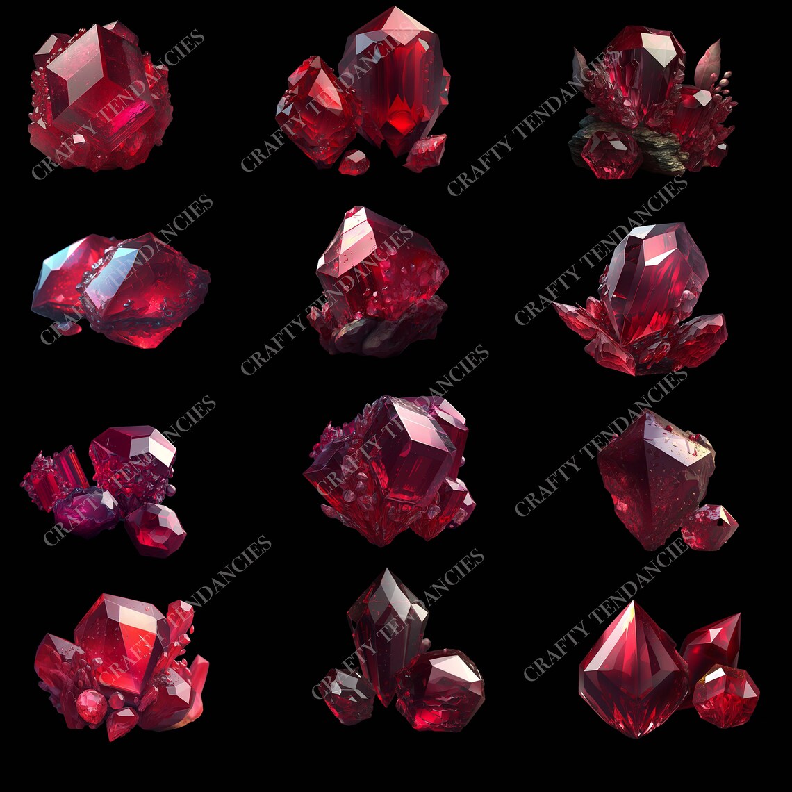 Ruby Crystal Clipart PNG Files for Instant Download Realistic Ruby ...