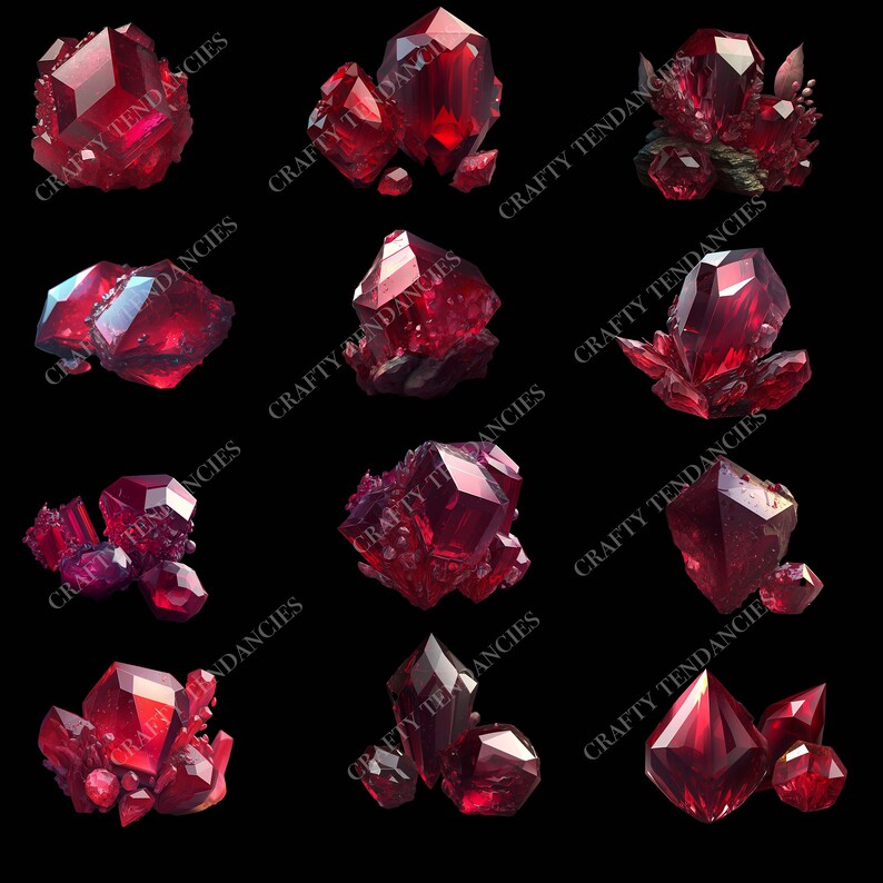 Ruby Crystal Clipart PNG Files for Instant Download Realistic Ruby ...