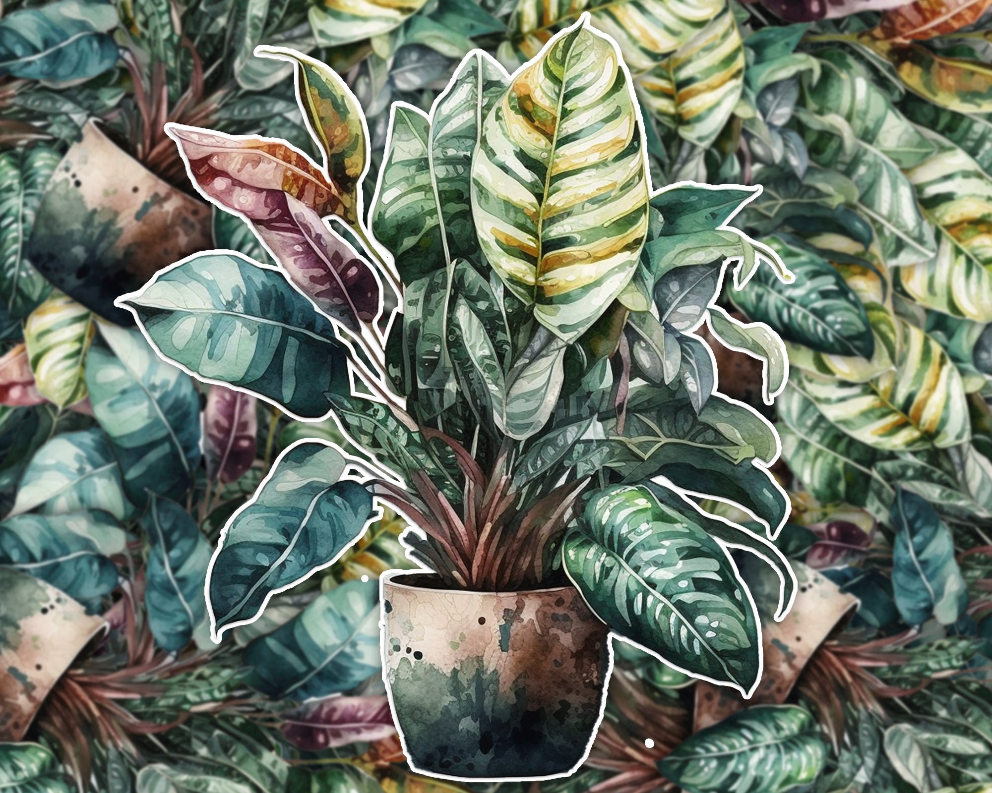 Watercolor House Plant Clipart PNG Files for Instant Download House ...