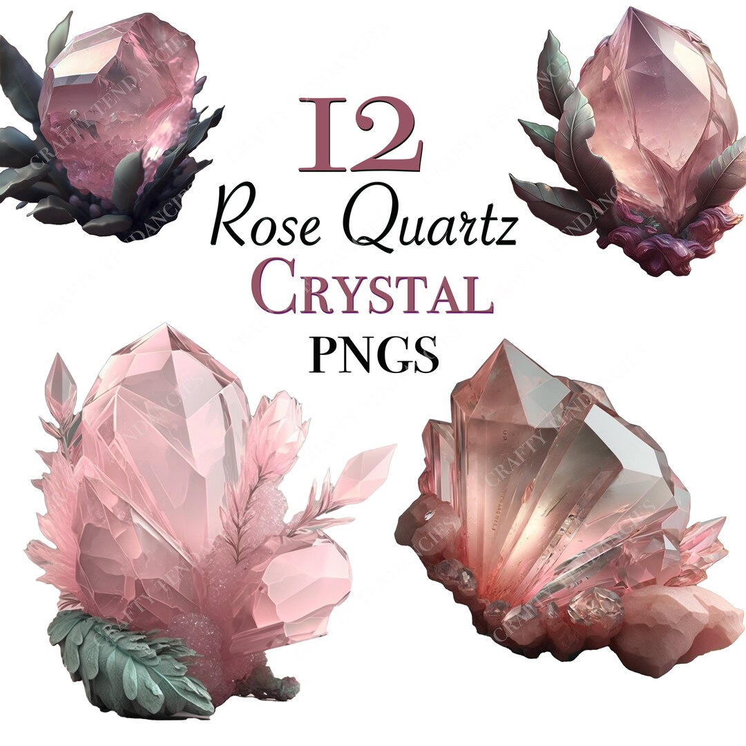 Rose Quartz Clipart PNG Files for Instant Download Realistic Quartz ...