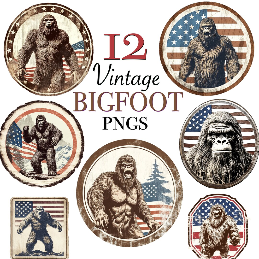 American Bigfoot Clipart Files for Instant Download, Bigfoot PNG Files ...
