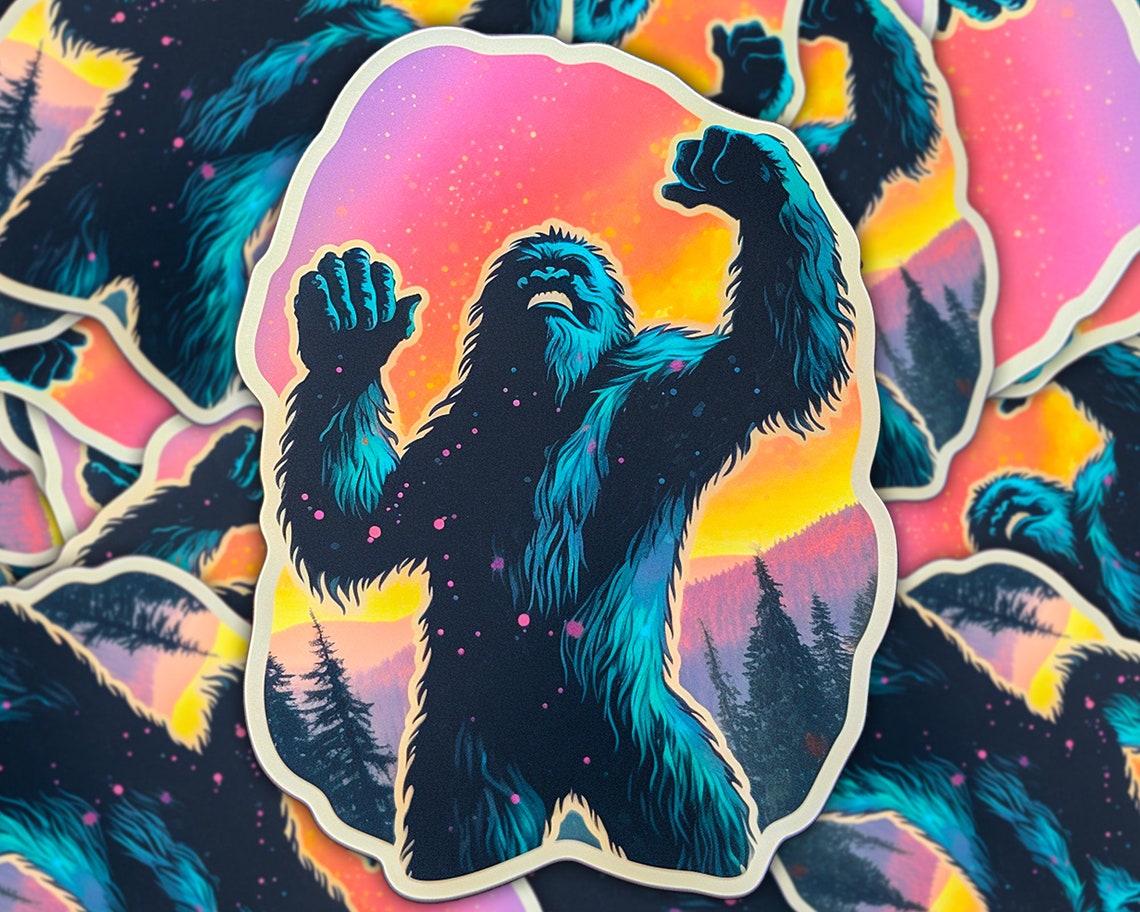 Bigfoot Clipart Sticker Designs, 12 Colorful Bigfoot PNG Designs for ...