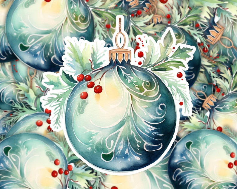 Christmas Ornament Clipart Files for Instant Download, 12 Holiday ...