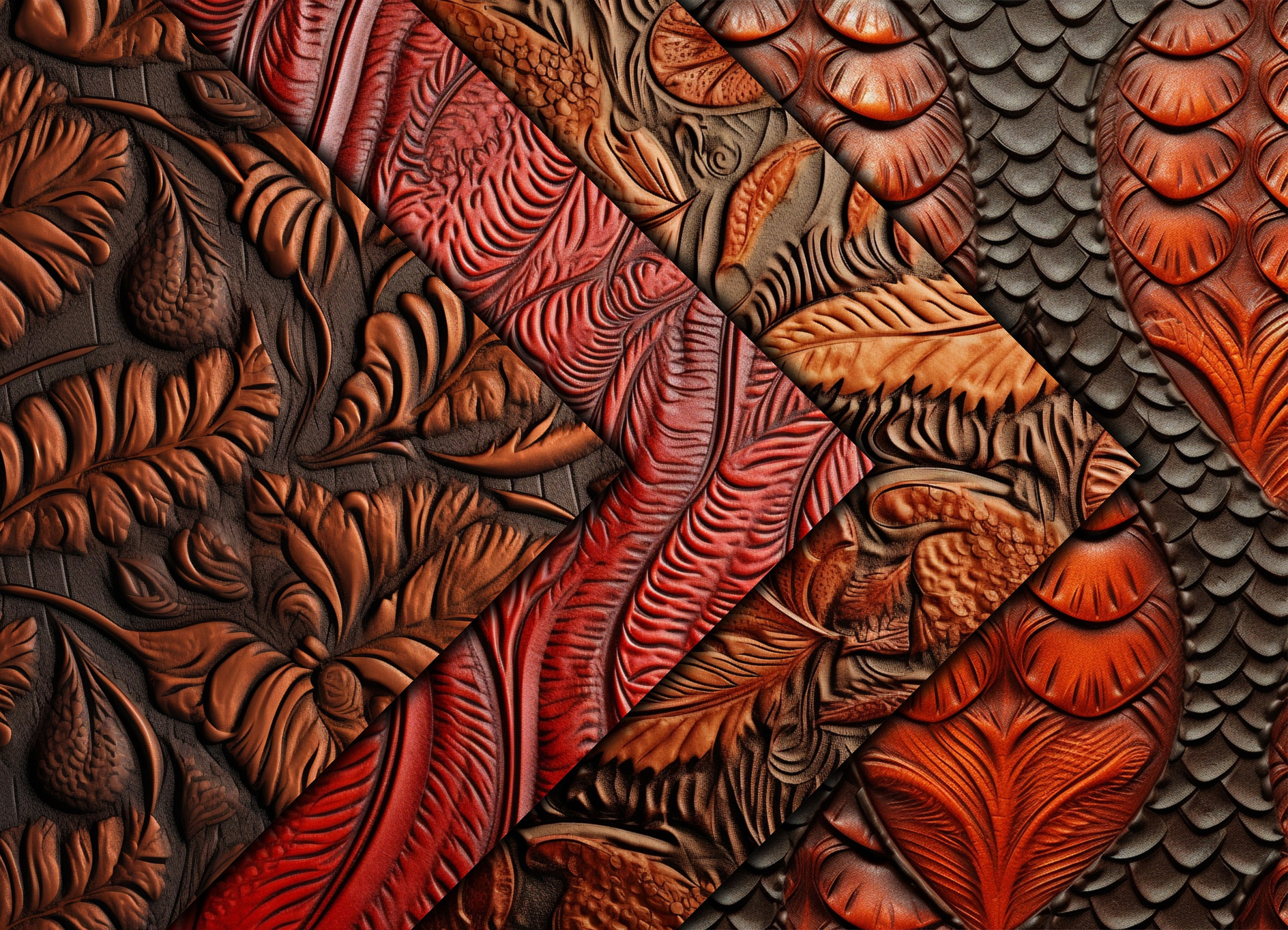 Embossed Leather Digital Paper Bundle, 20 Textured Leather Digital ...