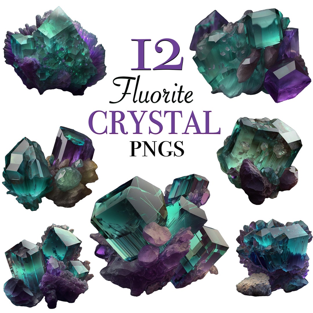 Fluorite Crystal Clipart PNG Files for Instant Download Realistic ...