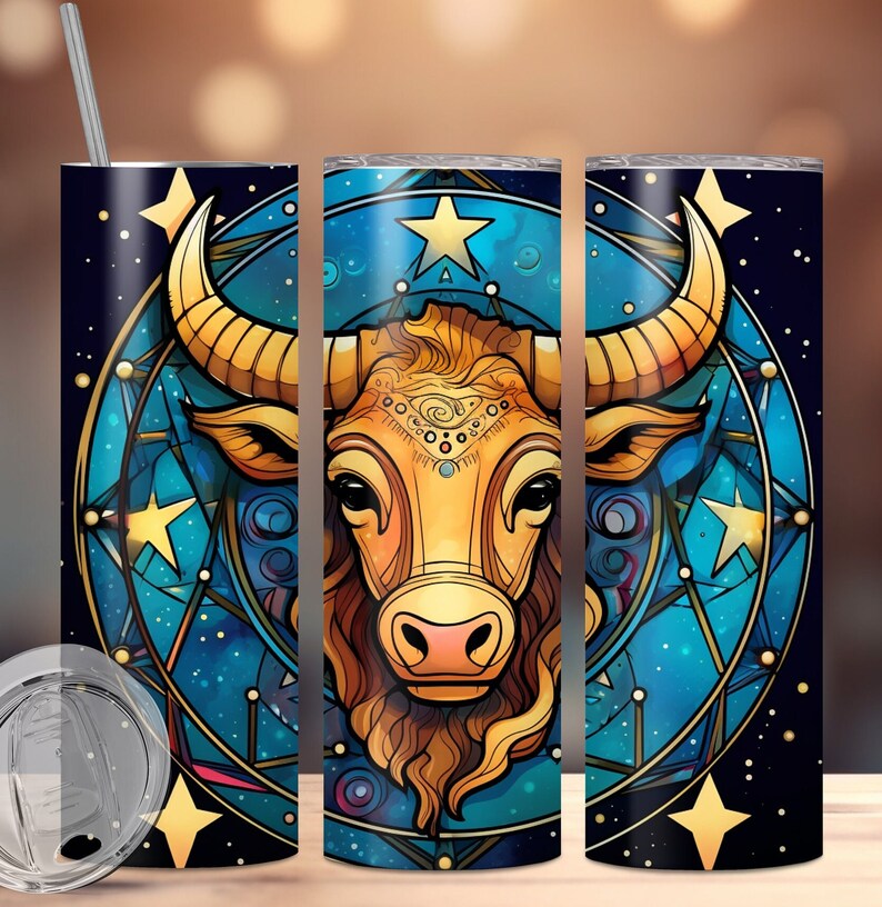 Taurus Zodiac Sign Tumbler Wrap Designs, Taurus Themed Tumbler Wraps ...