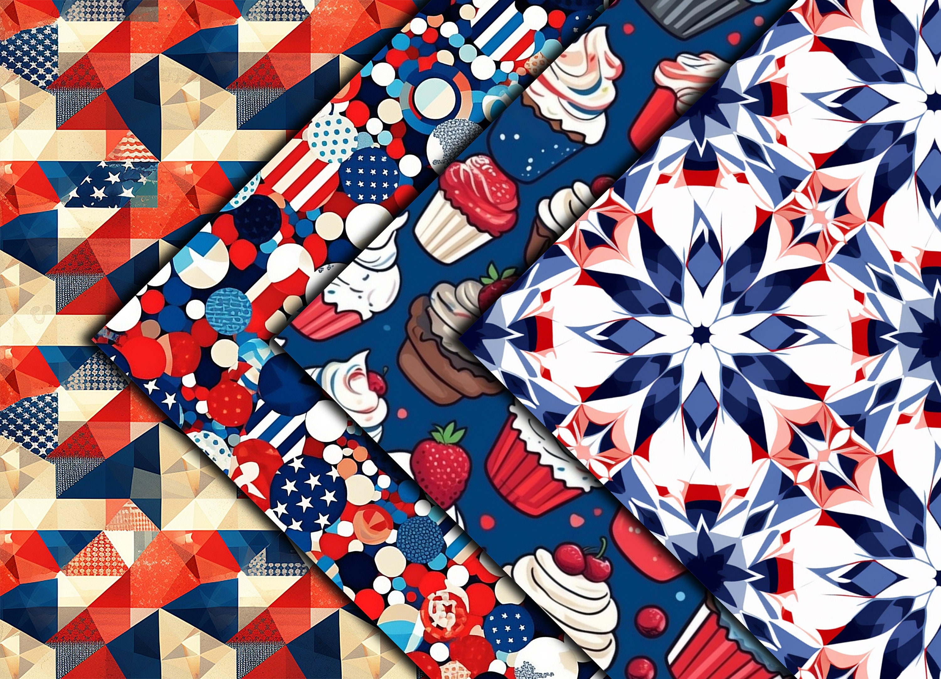 4th of July Digital Paper Bundle, 20 Patriotic Digital Paper Designs ...
