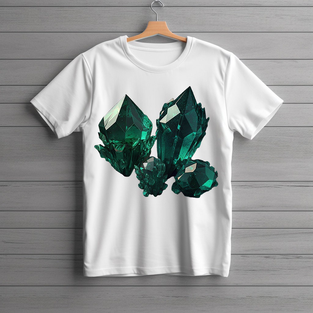 Emerald Crystal Clipart PNG Files for Instant Download Realistic ...