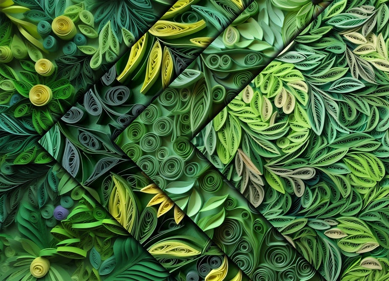 Greenery and Foliage Digital Paper Bundle, 20 Greenery Digital Paper ...