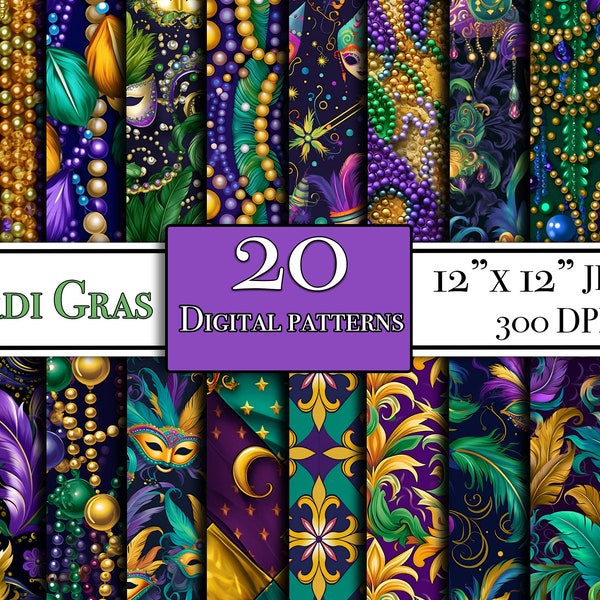 Mardi Gras Digital - Etsy