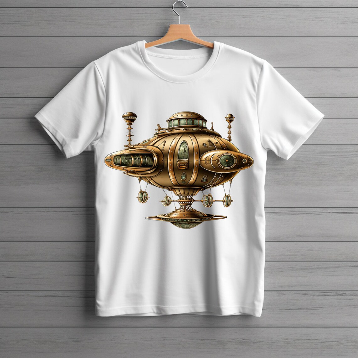 Steam Punk UFO Clipart PNG Files for Instant Download, 12 UFO Sticker ...