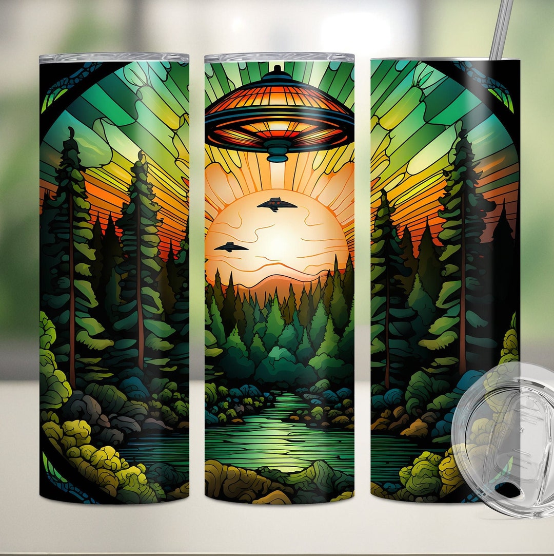 Stained Glass UFO Tumbler Wrap for 20oz Skinny Tumblers, Stained Glass ...