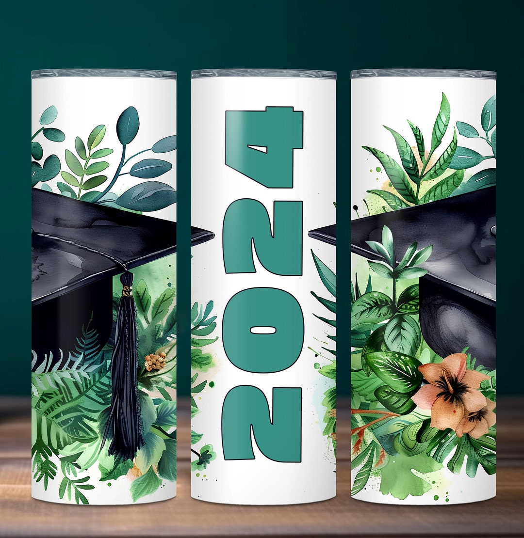 Plant Graduation Tumbler Wrap for Class of 2024, Graduation Cap Tumbler ...