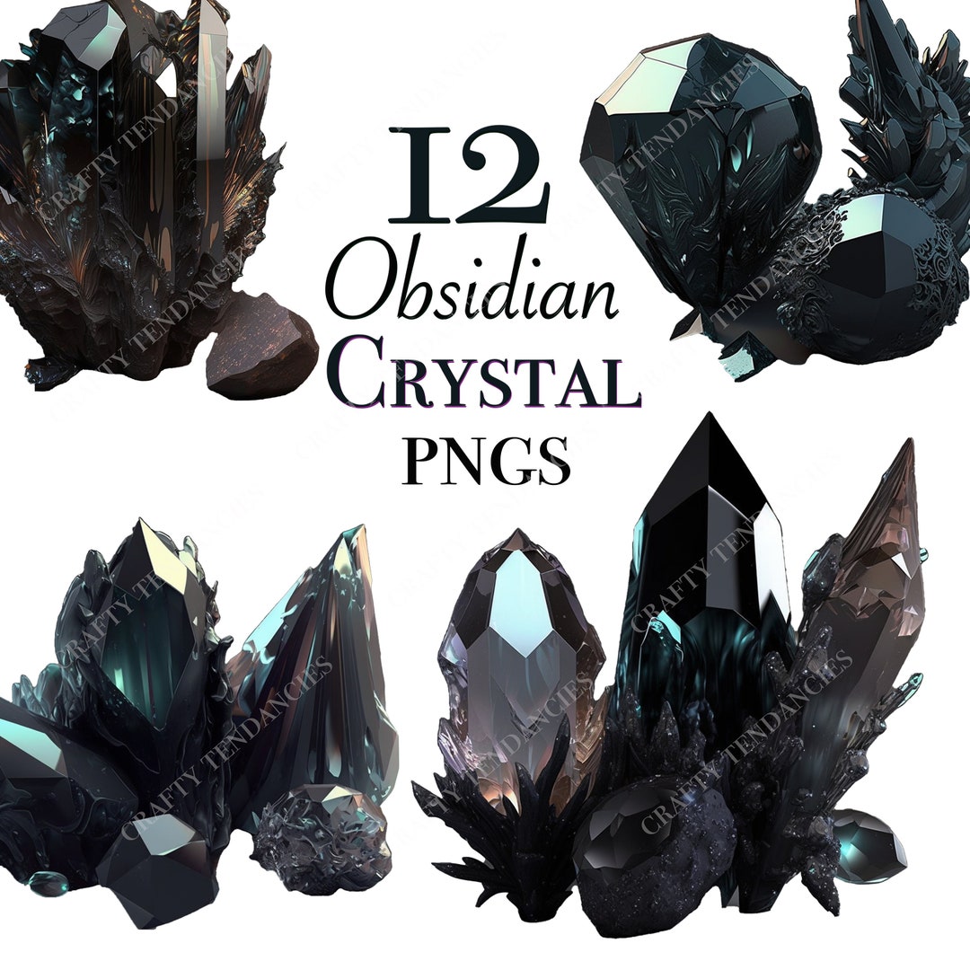 Obsidian Crystal Clipart PNG Files for Instant Download - Etsy