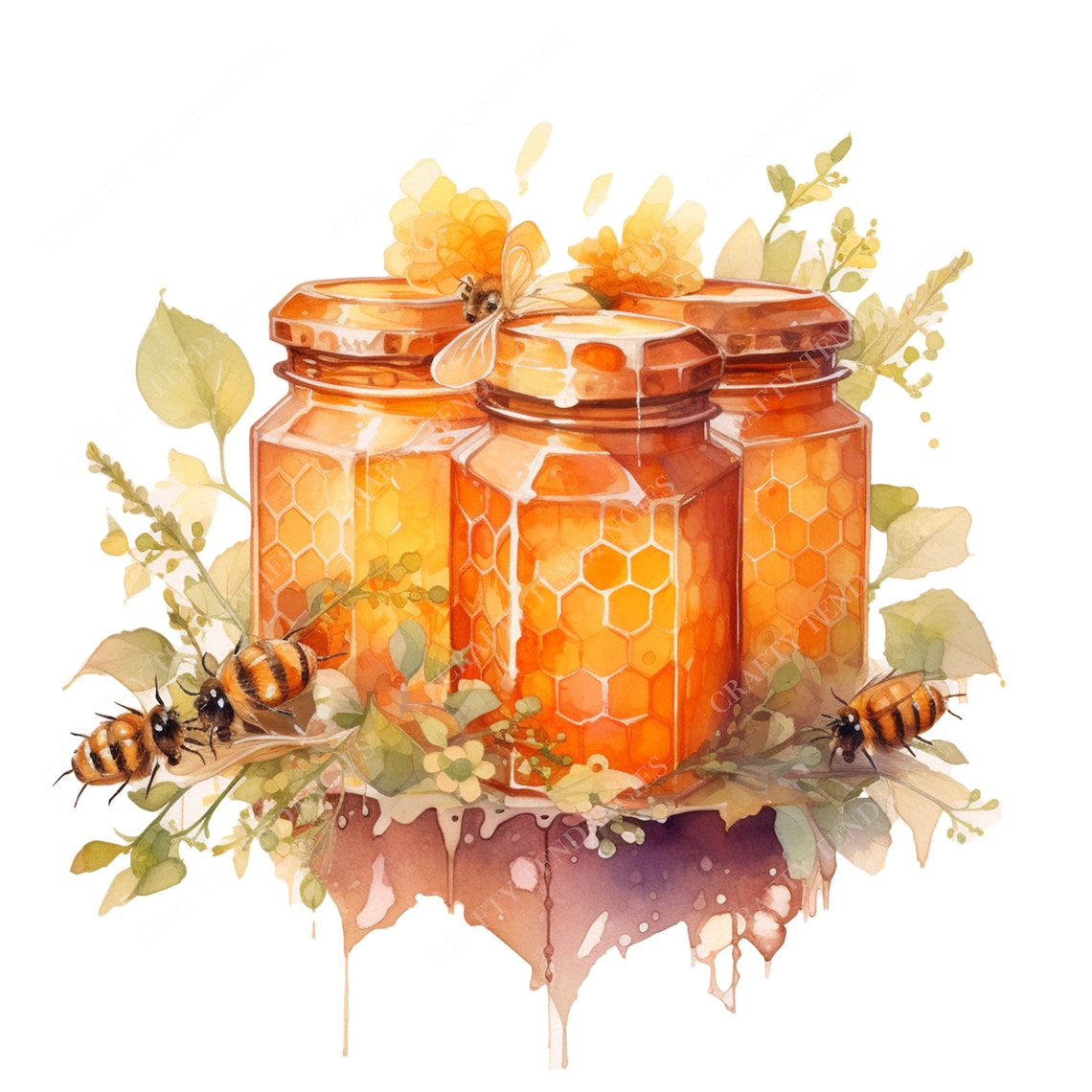 Honey Png File for Instant Download, Honey and Honey Bee Clipart for ...