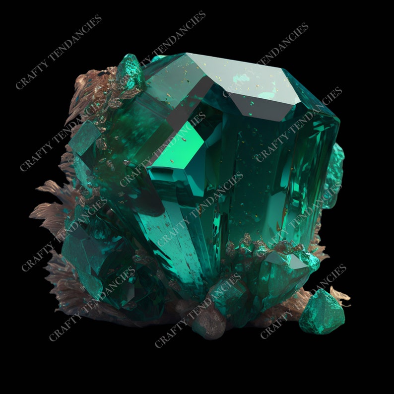 Emerald Crystal Clipart PNG Files for Instant Download Realistic ...