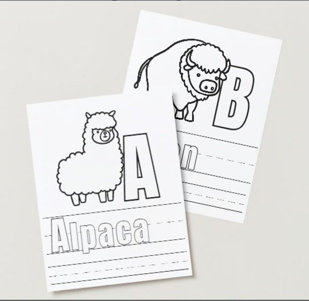 Animal Alphabet Coloring Pages | Alphabet Writing | Preschool Learning ...